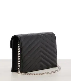 Saint Laurent Cassandre Envelope Small Wallet On Chain - Black