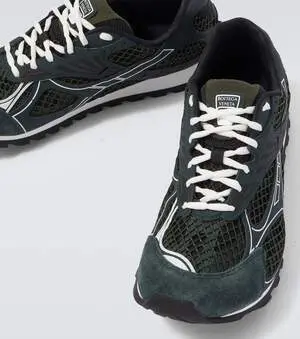 Bottega Veneta Orbit Suede-trimmed Sneakers - Green