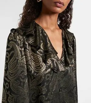Etro Paisley Ruffled Silk-blend Blouse