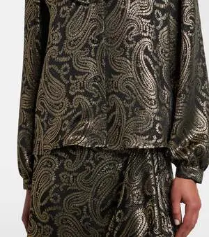 Etro Paisley Ruffled Silk-blend Blouse