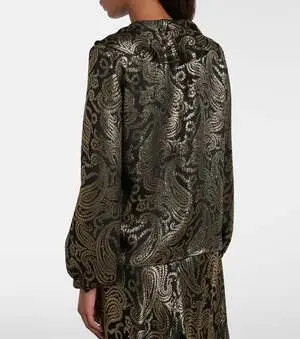 Etro Paisley Ruffled Silk-blend Blouse
