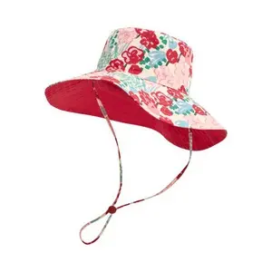 LOST PATTERN Le Jardin” Reversible Sun Hat - Red