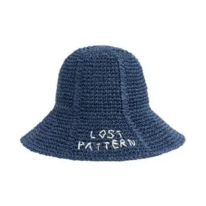 LOST PATTERN Wanderlight Packable Straw Hat - Navy