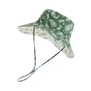 LOST PATTERN Paisley Cotton Reversible Sun Hat - Sagebrush Green