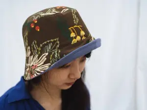 LOST PATTERN Cotton Reversible Bucket Hat