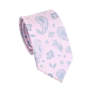 LOST PATTERN Paisley Silk Jacquard Neck Tie - Pink