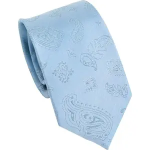 LOST PATTERN Paisley Silk Jacquard Neck Tie - Sky Blue