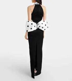 David Koma Polka-dot Halterneck Gown