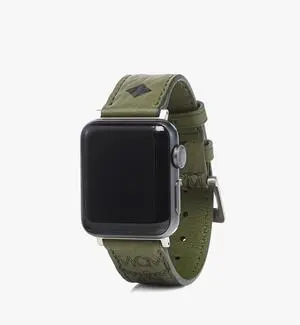 Mcm 38-41mm Visetos Apple Watch Band - Khaki Moss