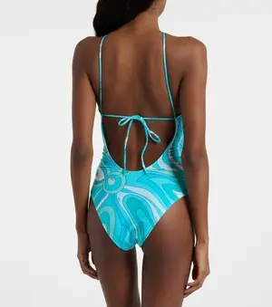 Emilio Pucci Marmo Halterneck Swimsuit