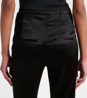 Veronica Beard Stila Cropped High-rise Satin Pants