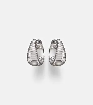 Yvonne Léon Berlingot Nano Diamond Hoop Earrings - Silver