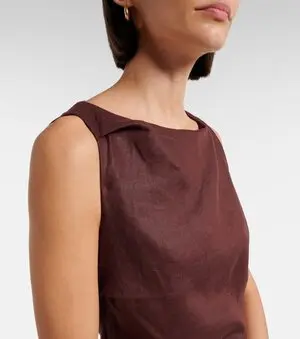 Faithfull The Brand Aloisa Linen Mini Dress - Brown