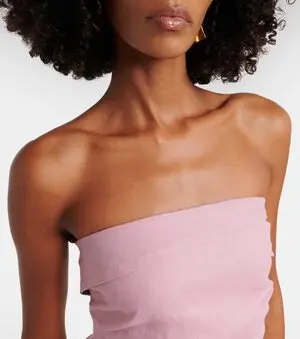 Faithfull The Brand Caen Strapless Linen Top - Pink
