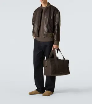 THE ROW Sisal Canvas Duffle Bag - Brown