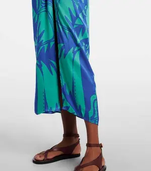 Poupette St Barth Collina Printed Strapless Midi Dress