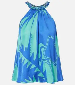 Poupette St Barth Cleo Printed Top - Blue
