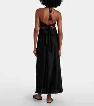 Poupette St Barth Halterneck Maxi Dress - Black