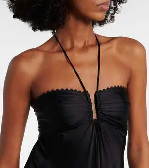 Poupette St Barth Halterneck Maxi Dress - Black