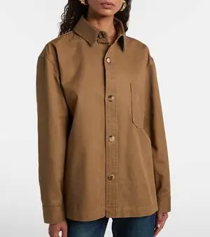 Saint Laurent Cassandre Cotton And Linen Overshirt