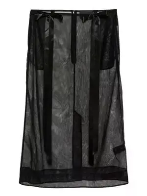 Simone Rocha Ribbon-embellished Mesh Skirt