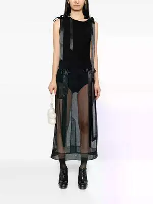 Simone Rocha Ribbon-embellished Mesh Skirt
