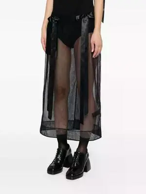 Simone Rocha Ribbon-embellished Mesh Skirt