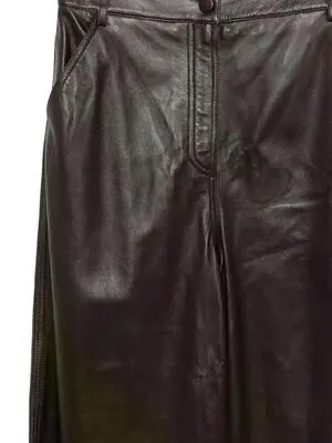 YVES SALOMON Lamb Leather Straight-leg Trousers - Brown