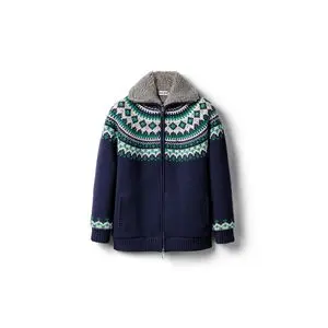 Miu Miu Wool And Fleece Cardigan With Zipper
