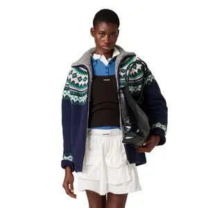 Miu Miu Wool And Fleece Cardigan With Zipper