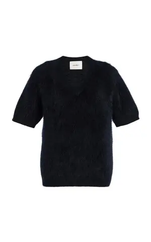 LISA YANG Lovisa Brushed Cashmere T-shirt - Black