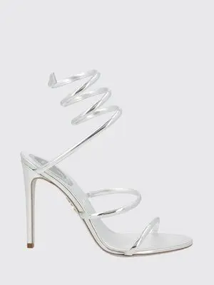 Rene Caovilla Spiral Heeled Sandal - Silver