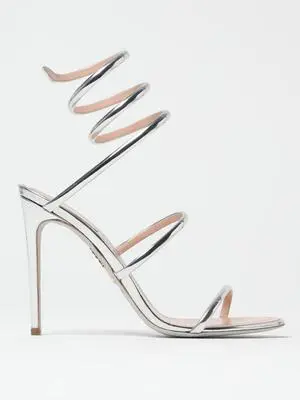Rene Caovilla Spiral Heeled Sandal - Silver