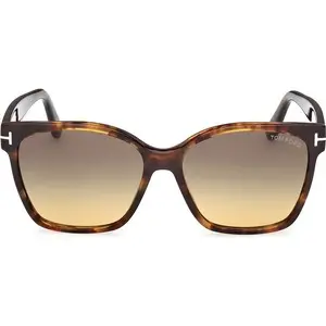 TOM FORD Iris Butterfly Sunglasses - Crackled Havana/smoke Lens