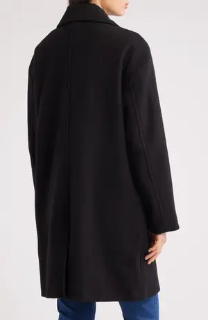 Lucky Brand Boxy Double Breasted Coat - Black