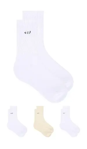 437 3-pack Crew Socks - White & Cream