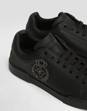 Dolce & Gabbana Portofino Light Strobel Calfskin Sneakers - Black