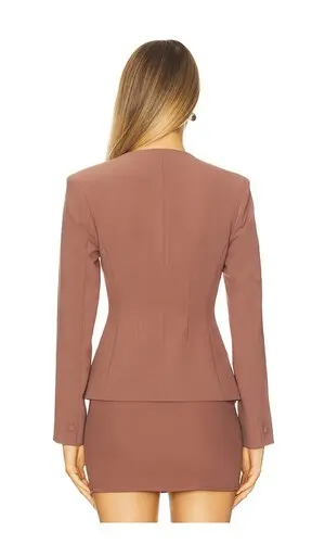 ALL THE WAYS Elizabeth Deep V Blazer - Brown