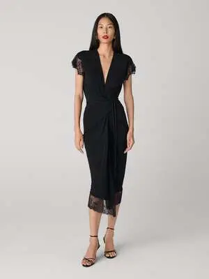 Diane Von Furstenberg Mariana Lace-trimmed Wrap Dress