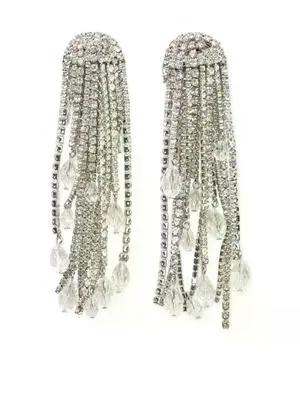 Carolina Herrera Teardrop Tassel Earrings - Silver