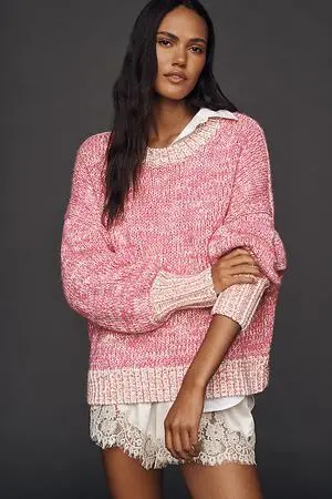 Maeve Crew-neck Sweater - Pink Pattern