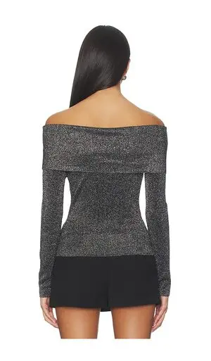 Central Park West Colette Ribbed Lurex Sweater