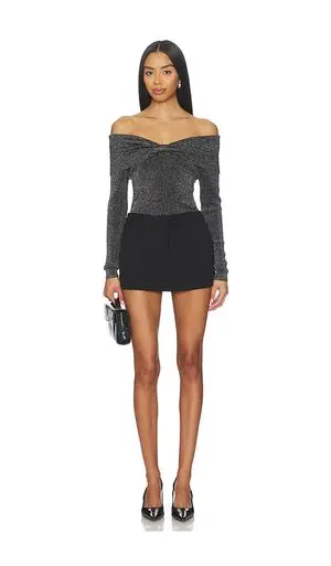 Central Park West Colette Ribbed Lurex Sweater