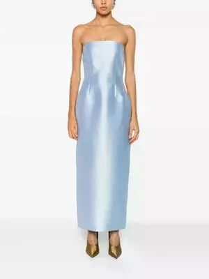 Solace London Renee Strapless Midi Dress - Blue