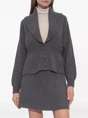 LISA YANG Button Shawl-collar Cardigan - Grey