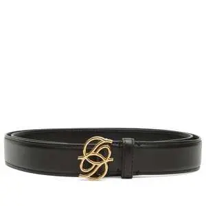 Drole De Monsieur Leather Belt With Mirrored Buckle - Black