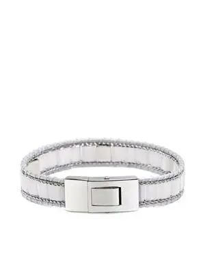 NIALAYA JEWELRY Stud-embellished Jade Bracelet - Silver