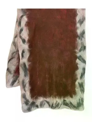 SILVANA Jagged-edge Scarf Red