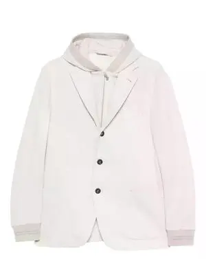 Eleventy Hooded Button Blazer - Neutrals
