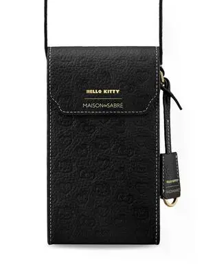 MAISON DE SABRE X Hello Kitty Embossed Flap Leather Phone Pouch